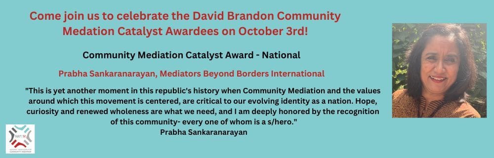 Prabha Sankaranarayan Receives The David Brandon Community Mediation ...